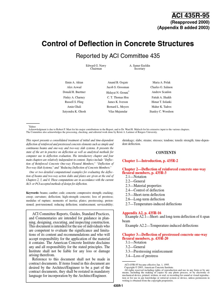 Aci 435 | PDF | Strength Of Materials | Beam (Structure)
