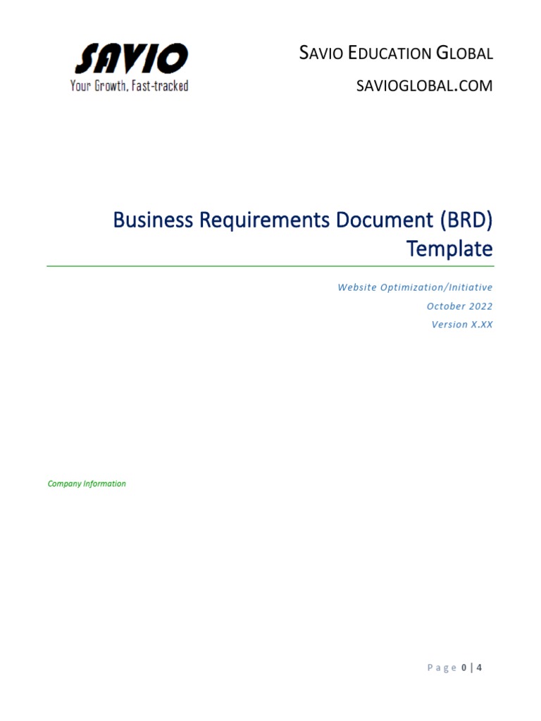 BRD Template Draft 2 | Download Free PDF | Search Engine Optimization ...