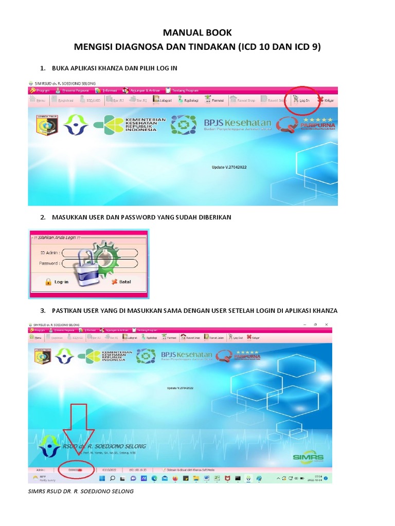 Manual Book Pengisian Diagnosa Dan Tindakan Sesuai Icd 10 Dan Icd 9 | PDF