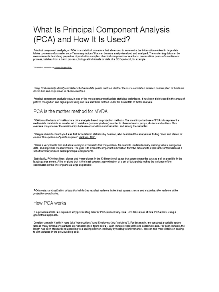 Principal Component Analysis | PDF | Principal Component Analysis ... Principal Component Analysis | PDF | Principal Component Analysis ...