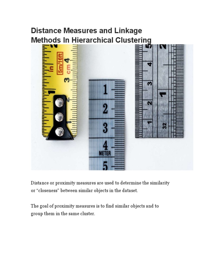 Distance Measures | Download Free PDF | Cluster Analysis | Distance