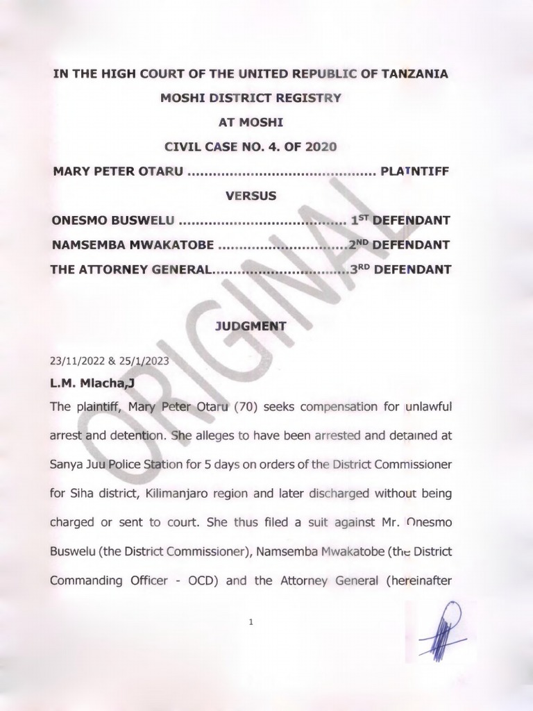 Unlawful Arrest &detention Done by Distric Commissioner | Download Free ...