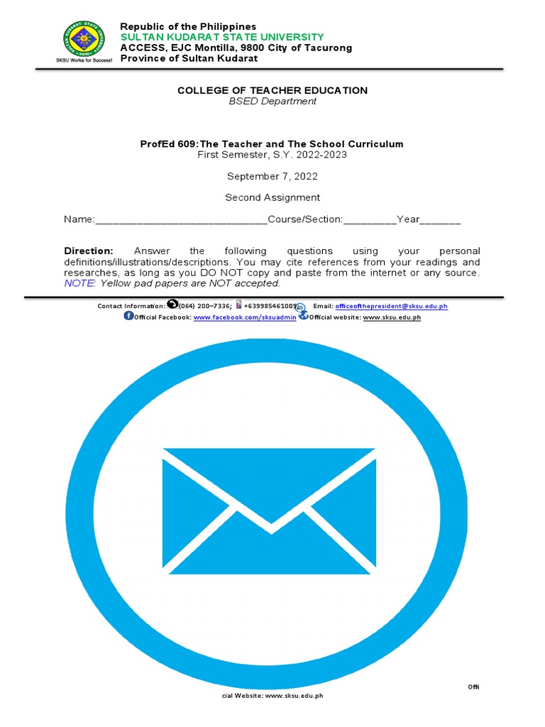 ProfEd 2nd Assignment | PDF | Curriculum | Teaching