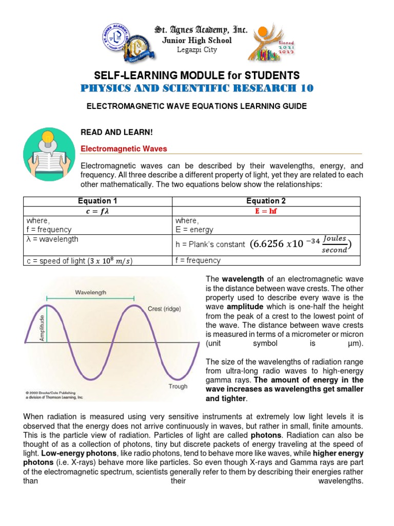 Electromagnetic Waves Learning Guide | PDF | Electromagnetic Radiation | Waves