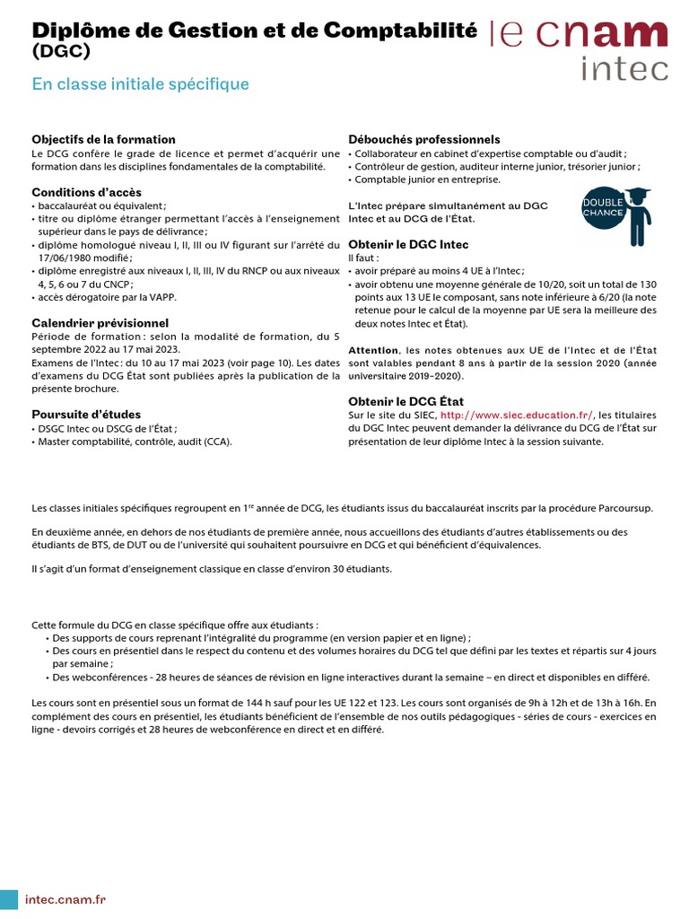Formation DCG : Cours et Webconférences | PDF | Baccalauréat universitaire