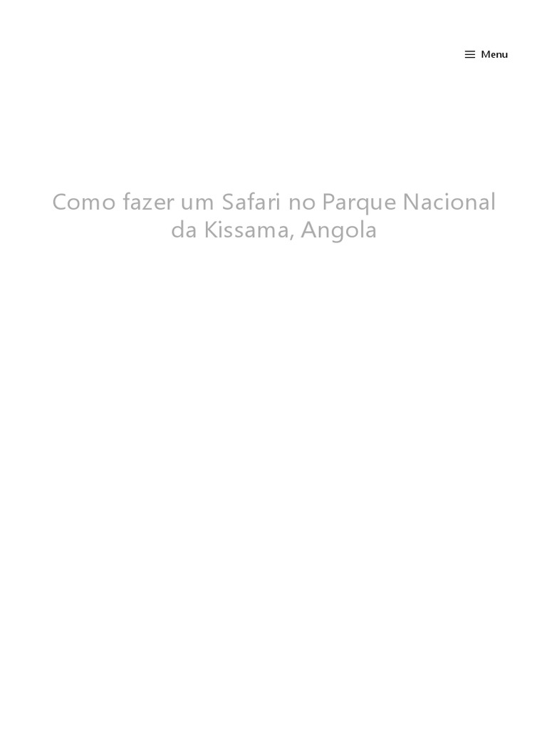 Safari no Parque Nacional da Kissama | PDF | Angola | Elefante
