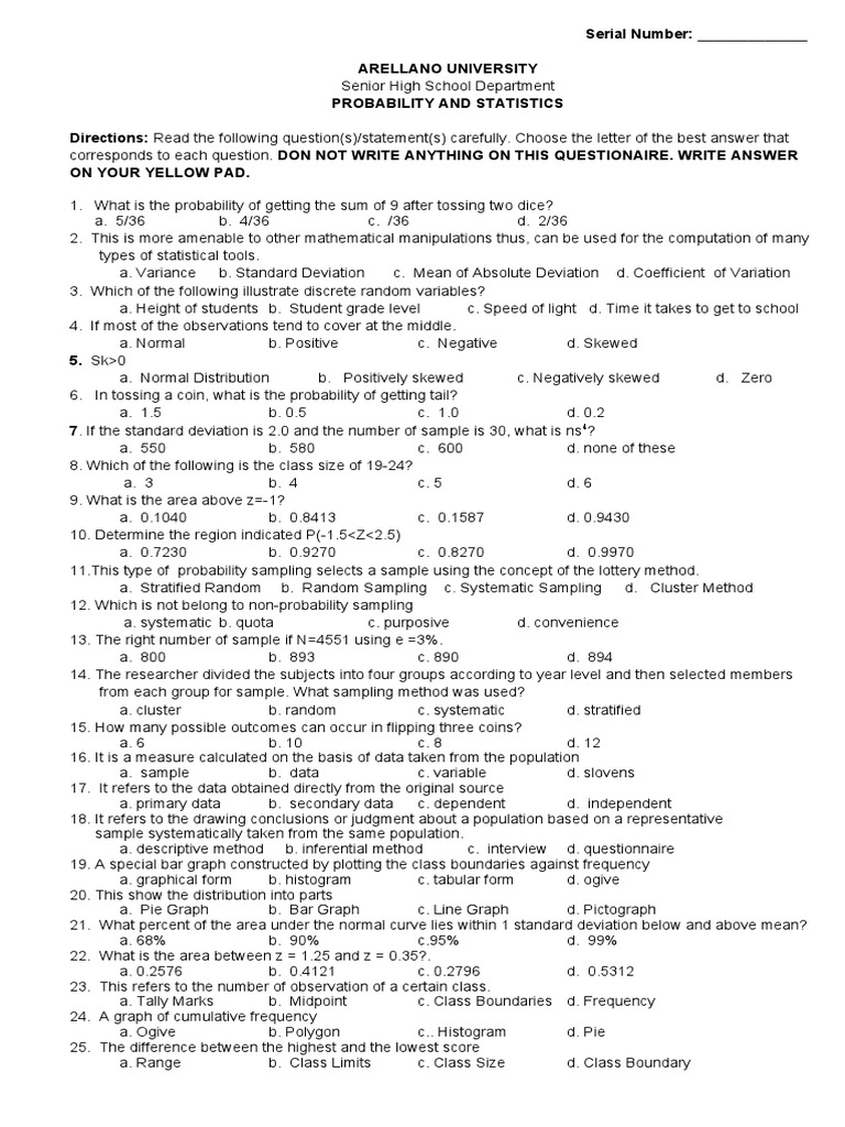 Probability and Statistics | PDF | Student's T Test | Statistics