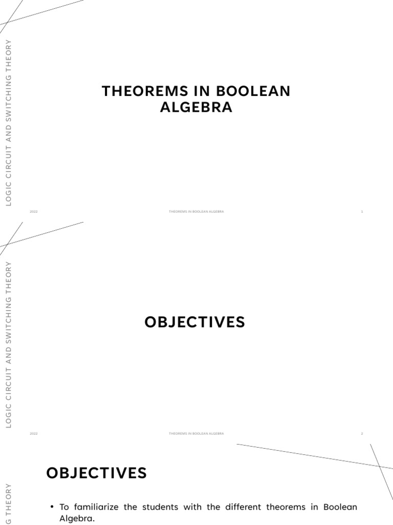 Boolean Algebra Theorems Guide | PDF | Boolean Algebra | Teaching ...