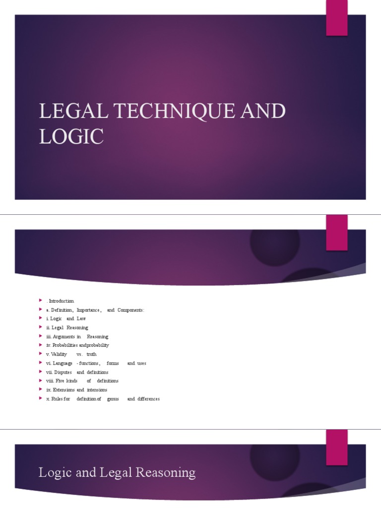 Legal Technique and Logic | PDF | Argument | Logic