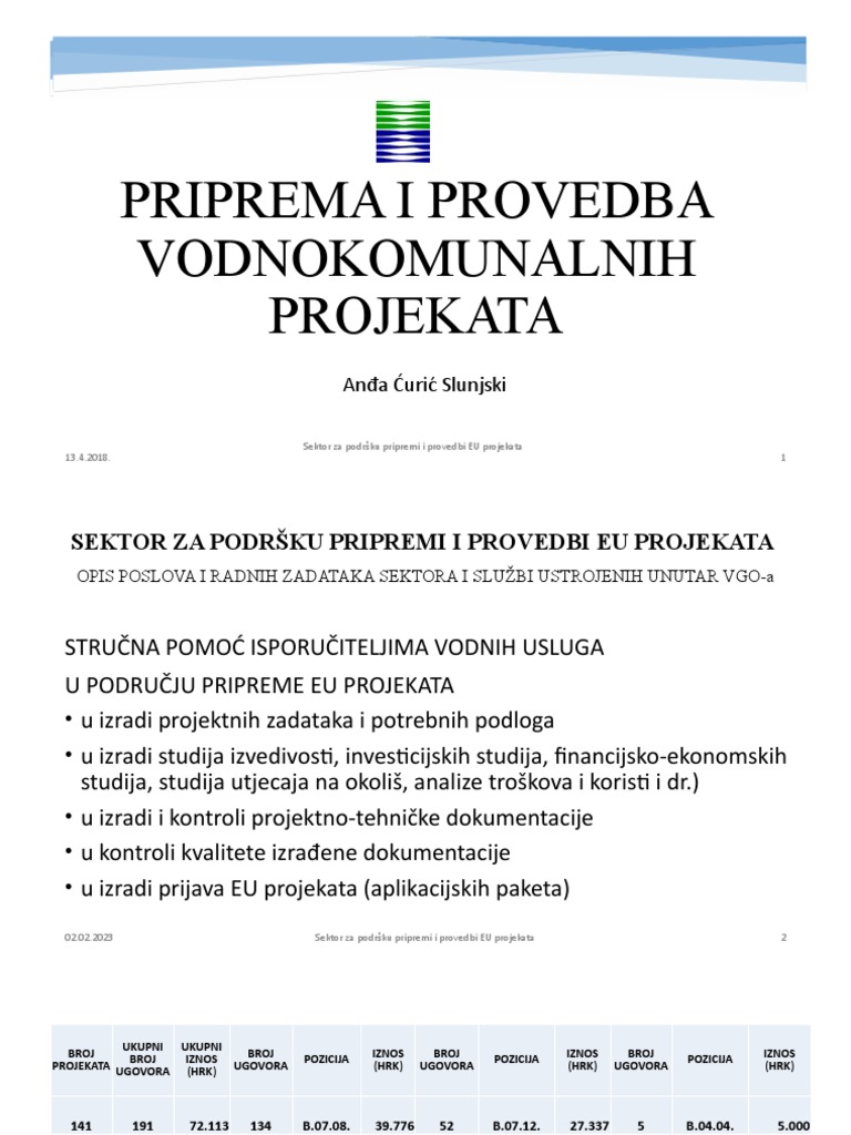 PRIPREMA I PROVEDBA VODNOKOMUNALNIH PROJEKATA - Anđa - 2018 - Umag | PDF