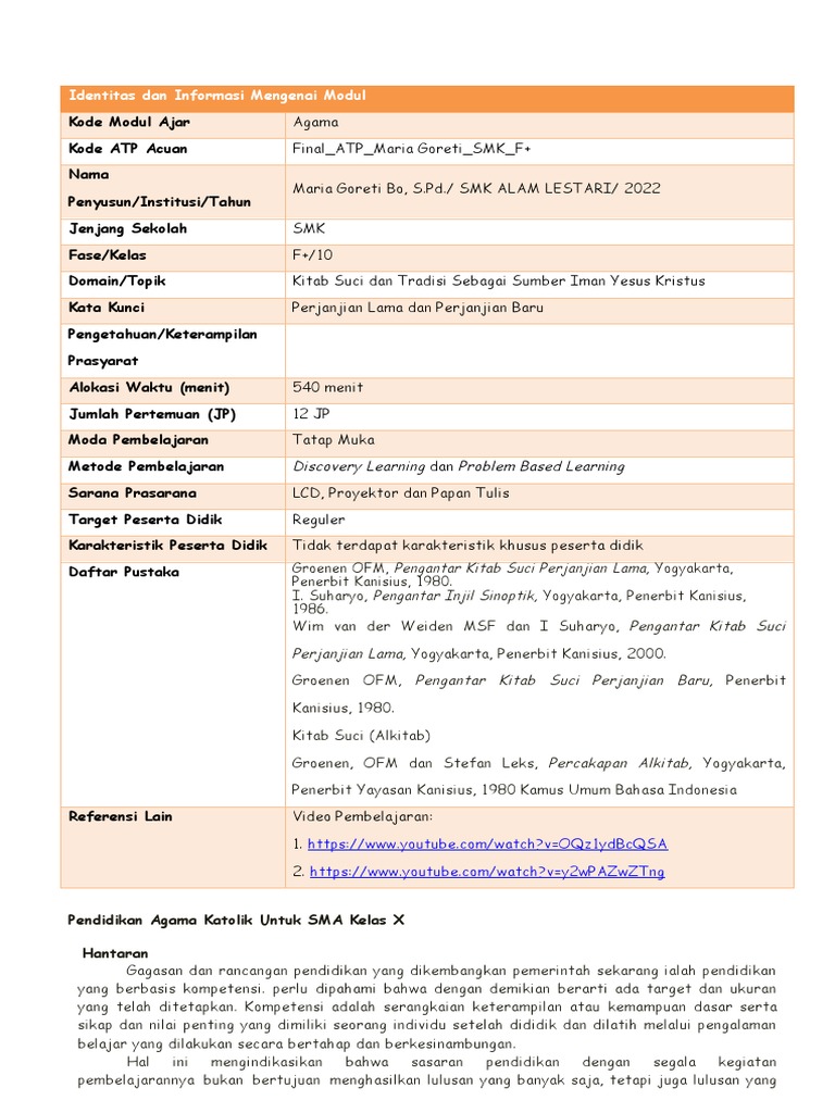 Modul Agama Katolik SMK | PDF