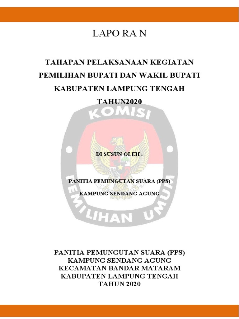 @laporan PPS SENDANG AGUNG - Tahapan Pemilihan 2020 | PDF
