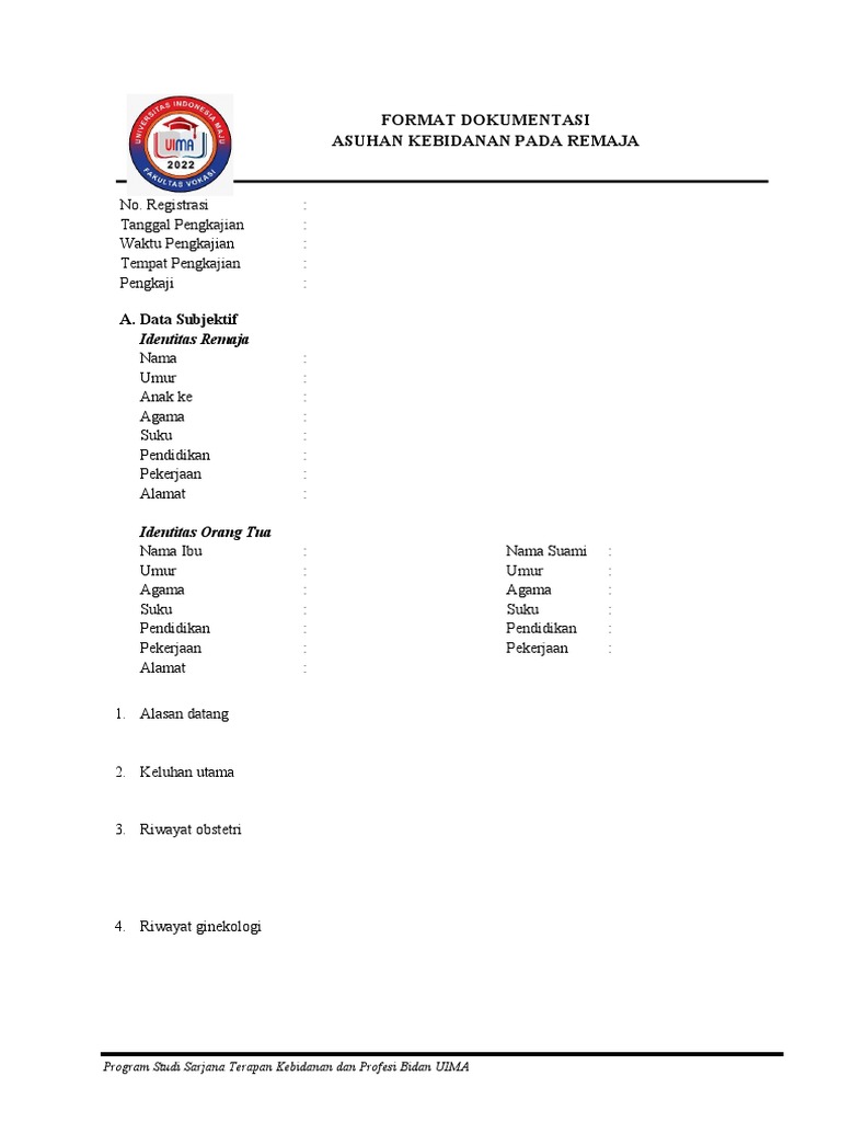 Format Dokumentasi Remaja-1 | PDF