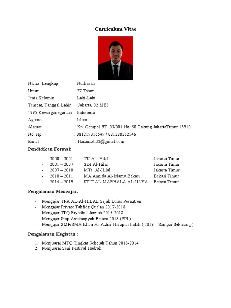CV Nurhasan | PDF