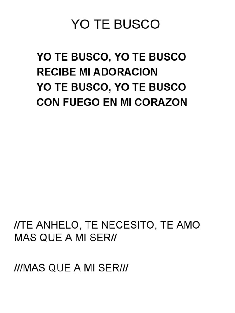 Yo Te Busco | PDF