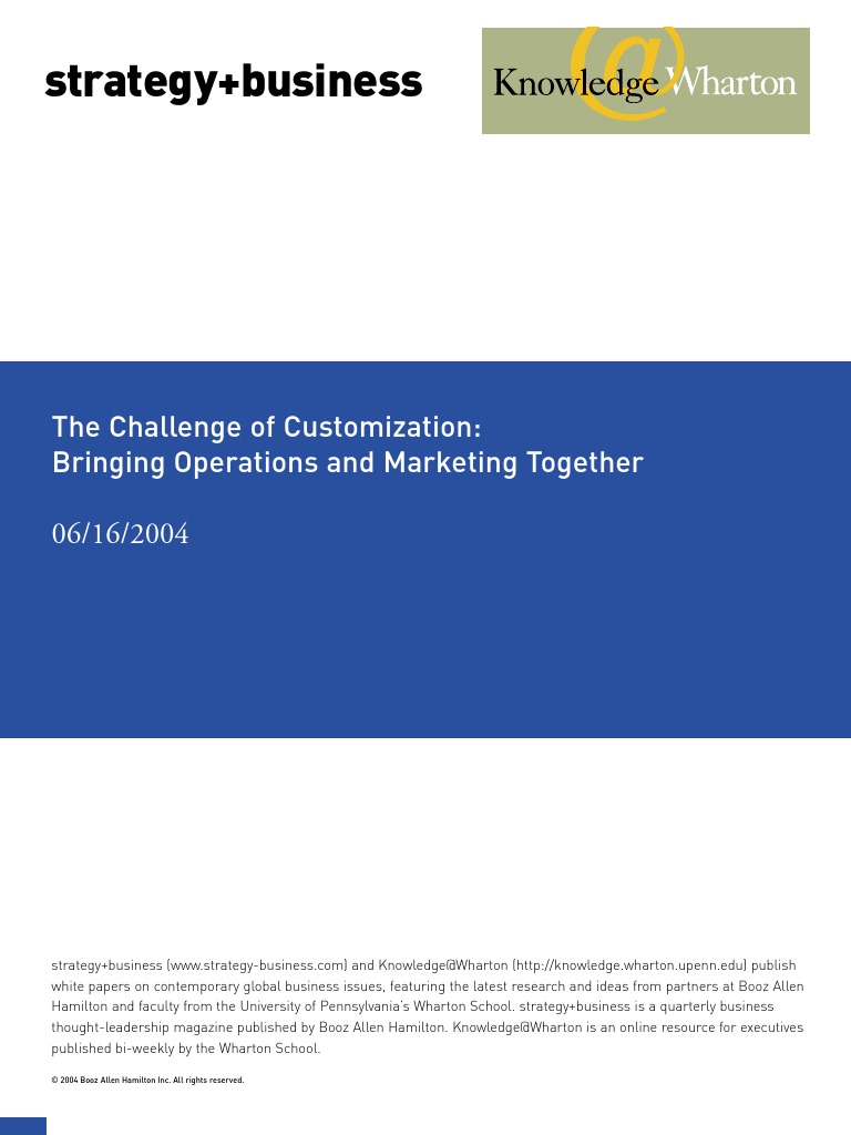 The Challenge of Customization | PDF