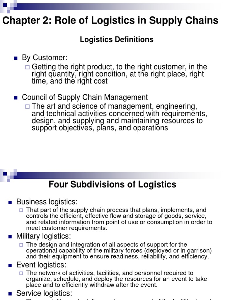 Logistics' Impact on Supply Chains | PDF | Logistics | Supply Chain