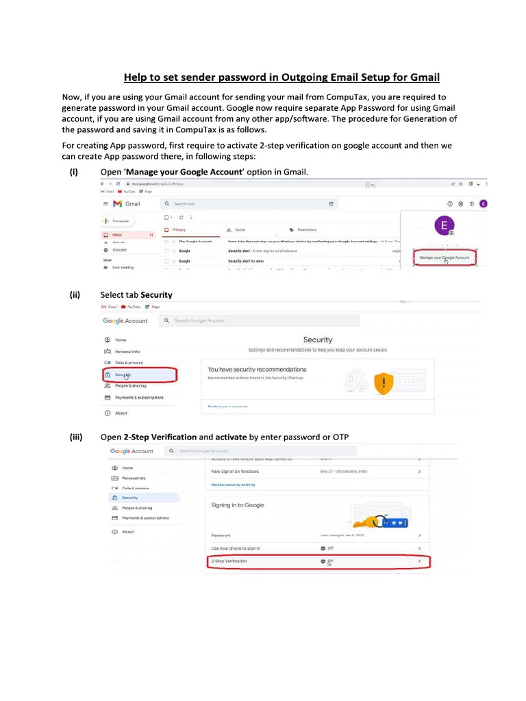 Gmail Setting - Computax | PDF