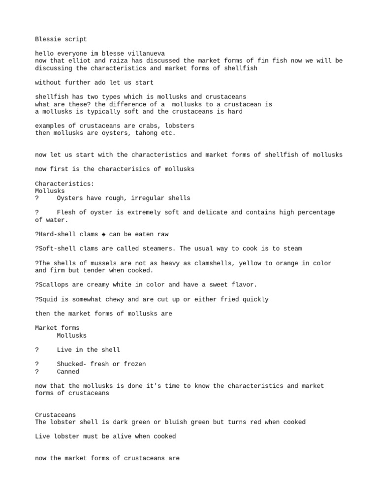 Blessie Script | PDF | Cooking, Food & Wine