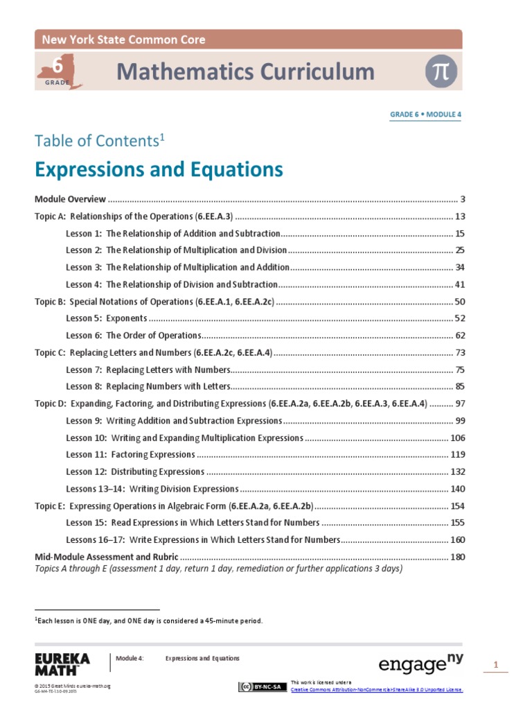 Math g6 m4 Teacher Materials | PDF | Equations | Numbers