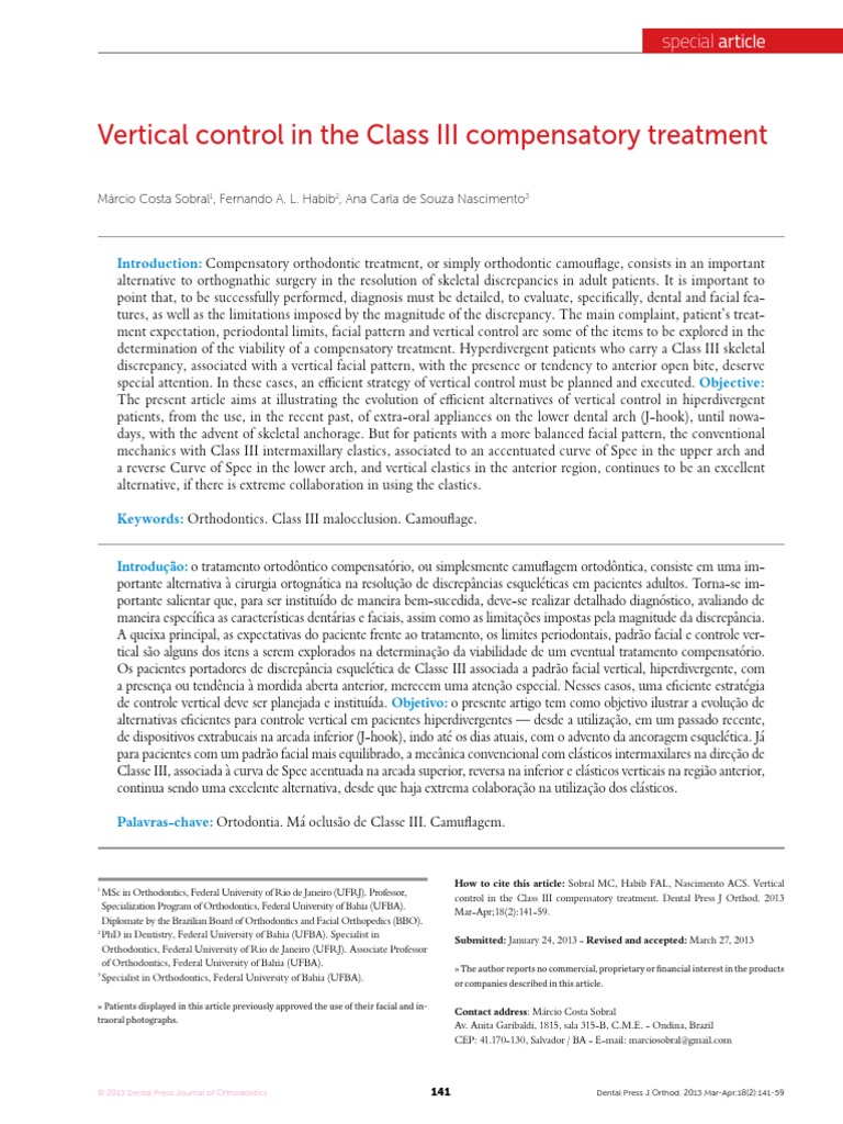 Vertical Control in The Class III Compensatory Treatment | PDF ...