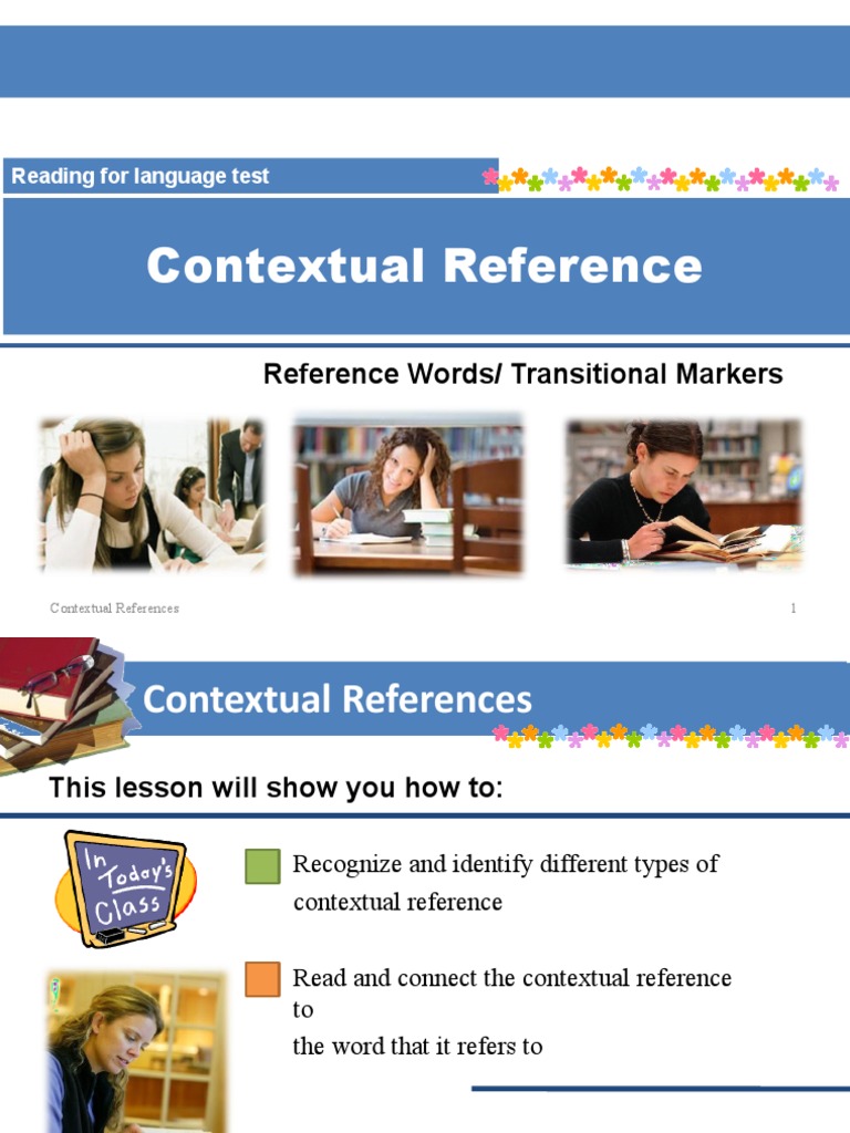 Contextual Reference | PDF | Telecommunications | Pronoun