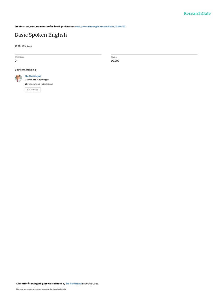 Basic Spoken English | Download Free PDF | Adverb | English Language