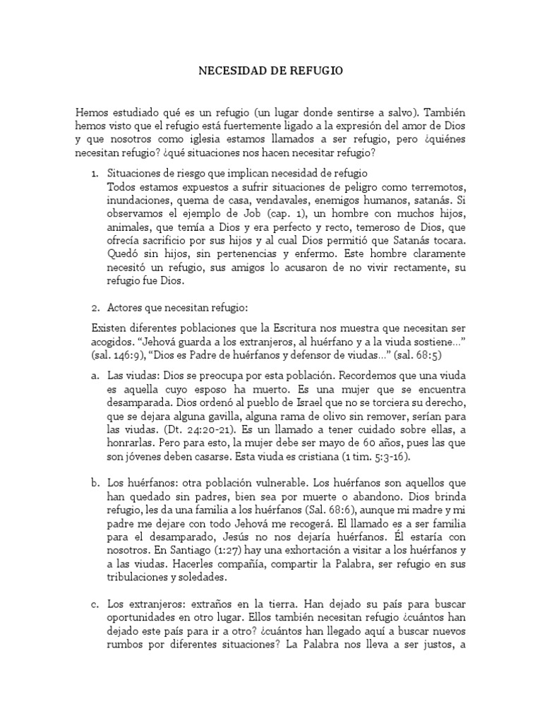 Necesidad de Refugio | PDF | Amor | Dios