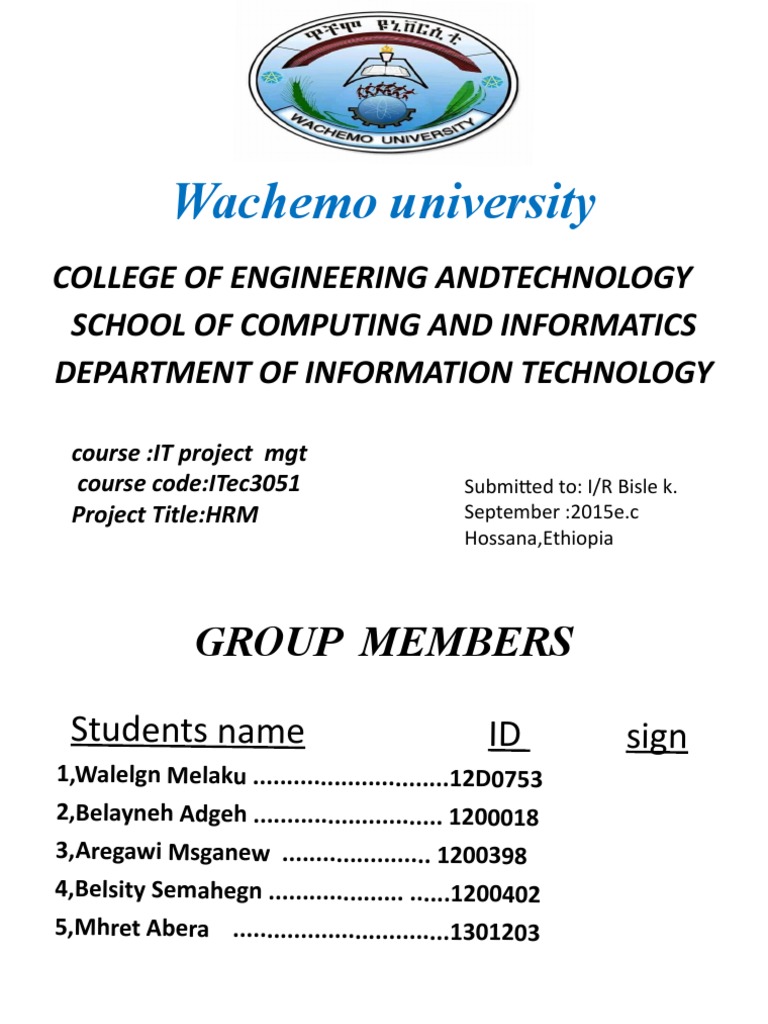 3rd Year ITpm Project - Group 2 | PDF | Project Management ...
