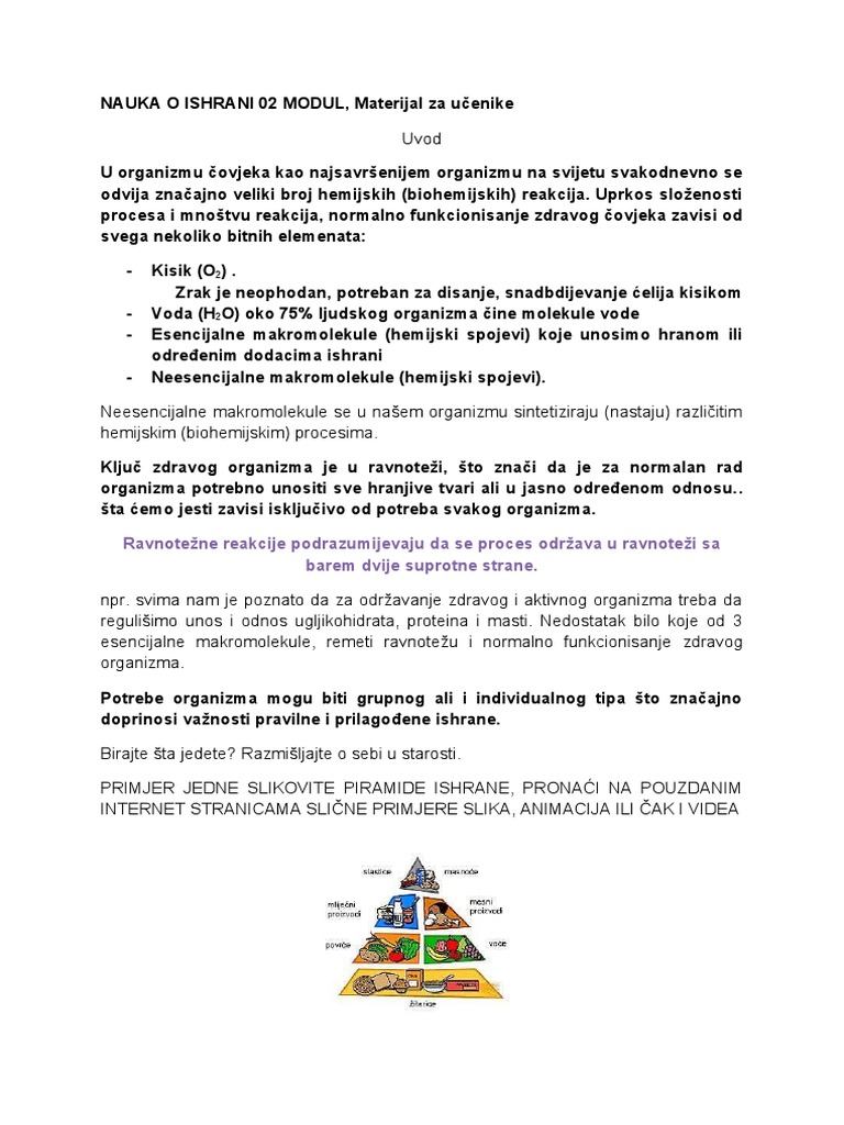 Nauka o Ishrani M2 | PDF