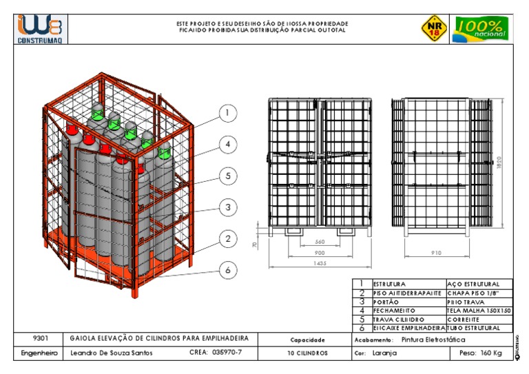 Skid para Armazenar 10 Cilindros de Gas 10122019180758 | PDF