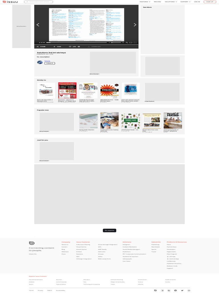 Solutions 3rd Int WB Keys by Victoria - Issuu | PDF | Advertising ...