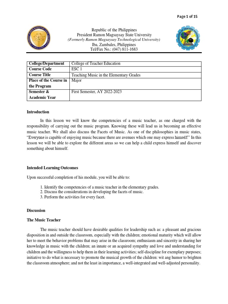 Essential Qualities of Music Teachers | PDF | Musical Instruments | Singing