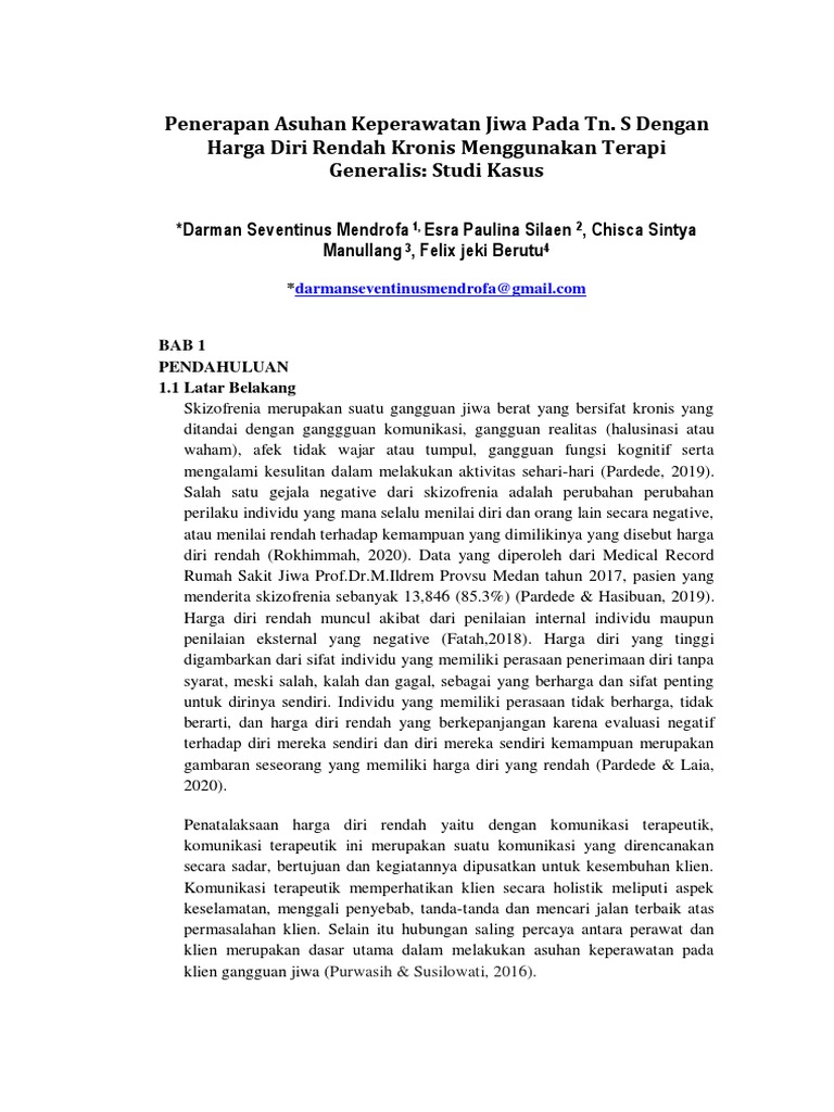 ASUHAN KEPERAWATAN JIWA HDR KEL.1 PADA Tn. S | PDF | Karier & Perkembangan | Pengembangan Diri