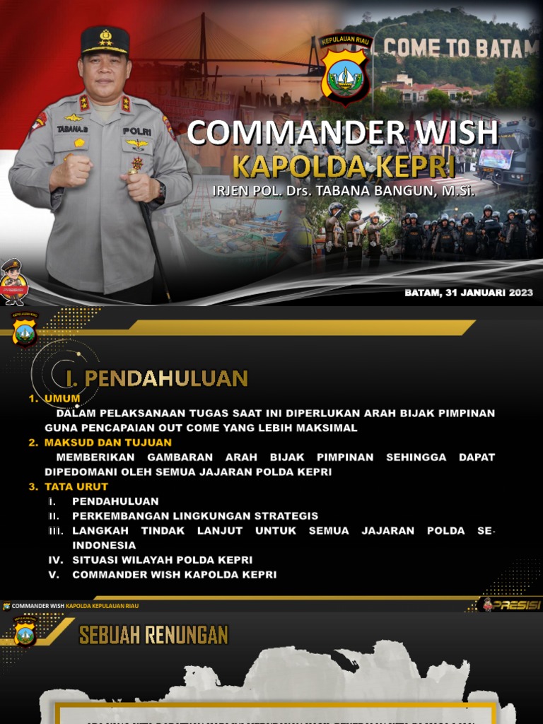 30.01.2023 Commander Wish Kapolda Kepri - Irjen Pol Tabana Bangun Edit ...