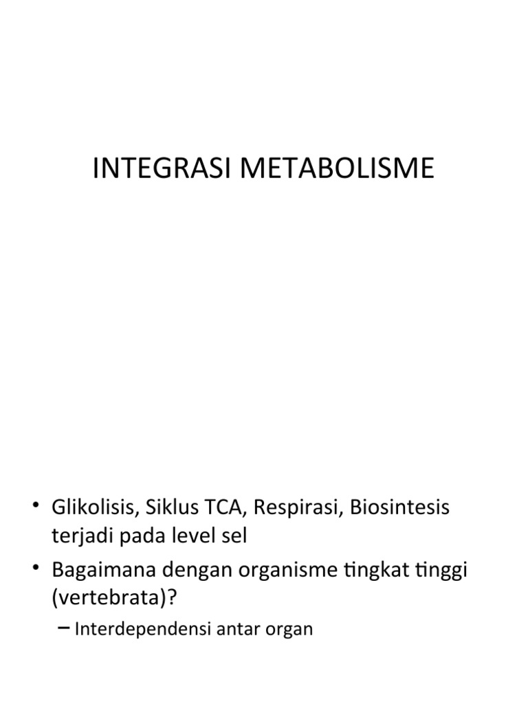 Integrasi Metabolisme 1 | PDF