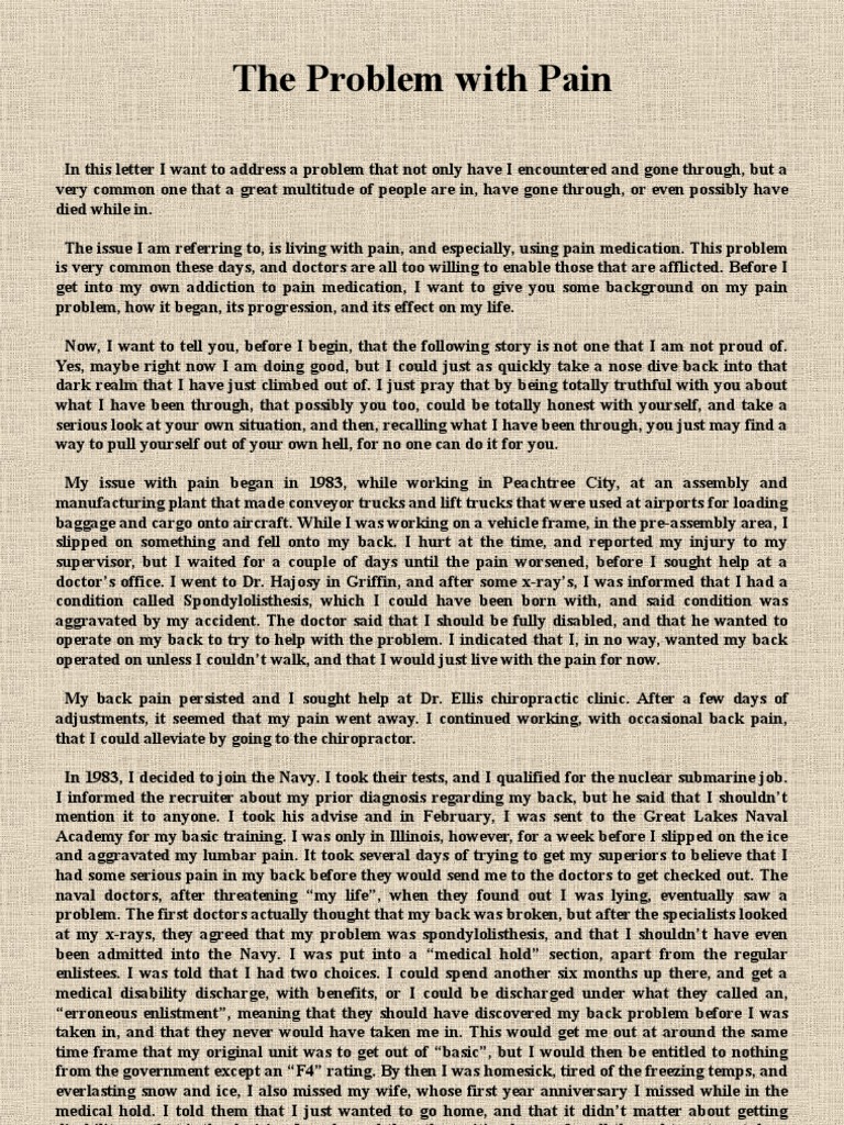 The Problem With Pain | PDF | Chiropractic | Pain