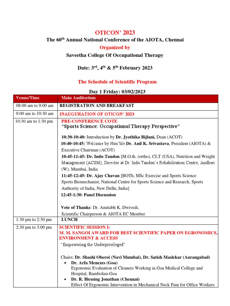 OTICON 2023: AIOTA Conference Highlights | PDF | Mental Disorder ...