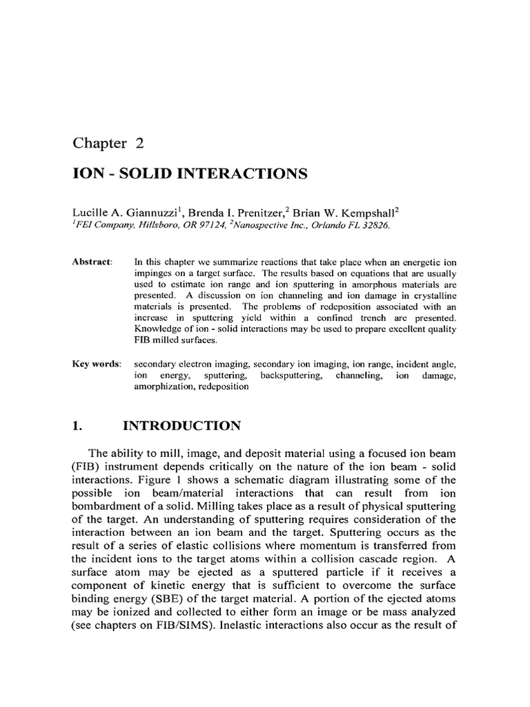 Ion-Solid Interactions | PDF | Sputtering | Collision
