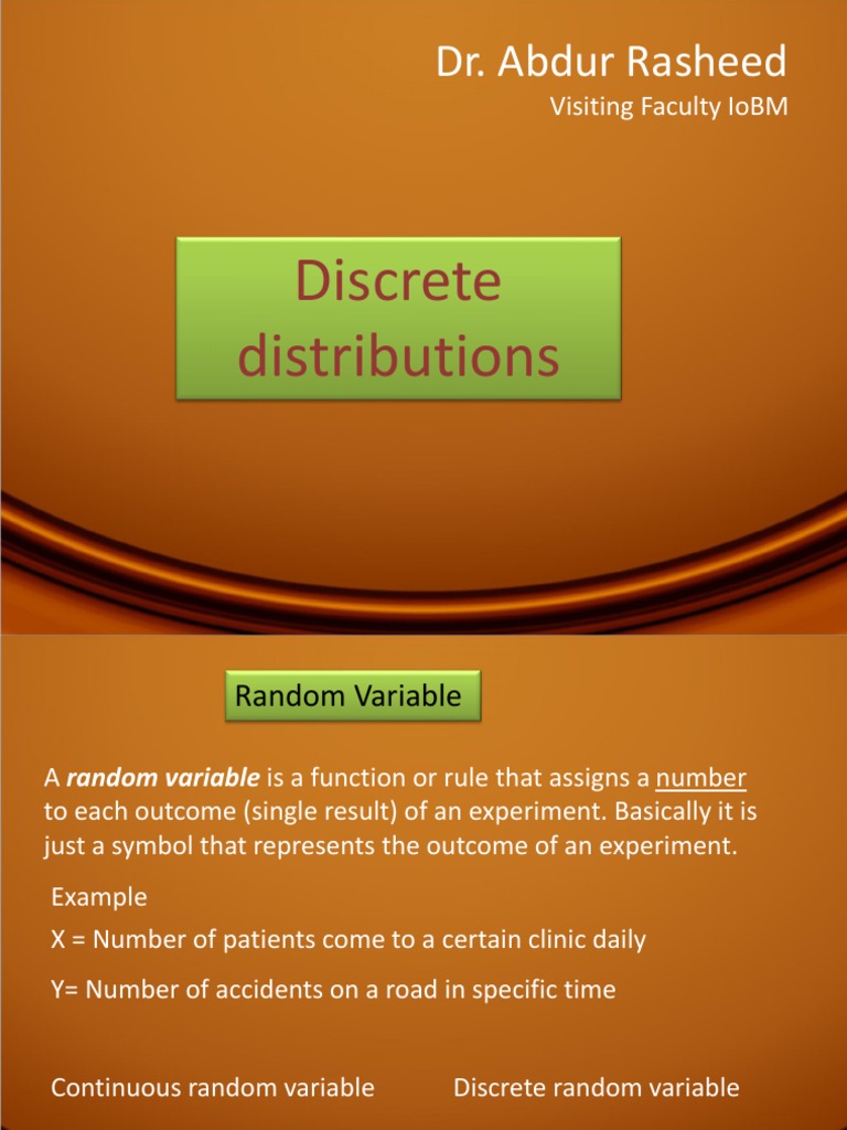 (Lecture 4) Discrete Probability Distributions | PDF | Probability Distribution | Variance