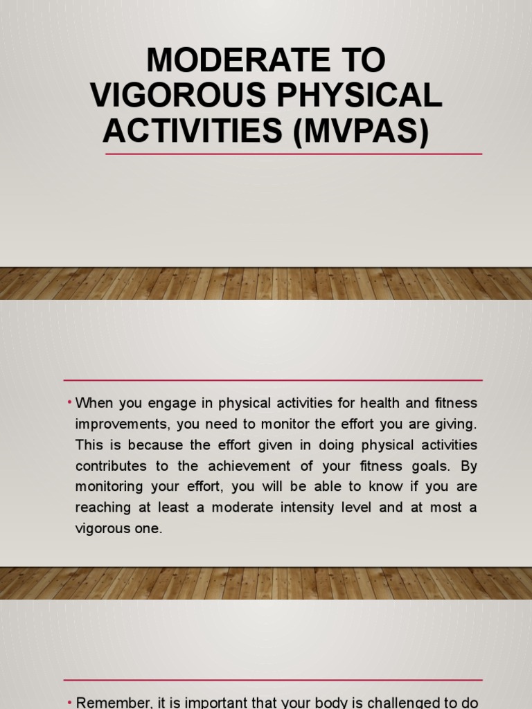 Moderate To Vigorous Physical Activities MVPAs WEEK 6 | PDF | Physical Fitness | Physical Education