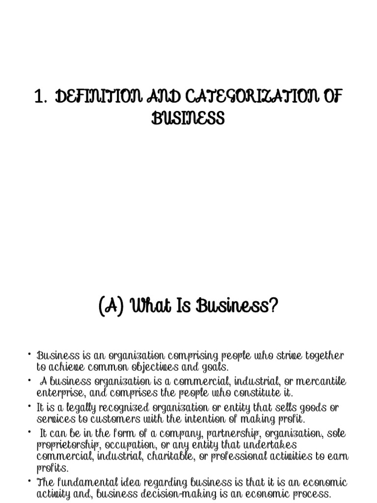 Understanding Business: Definition & Nature | PDF | Business | Profit ...