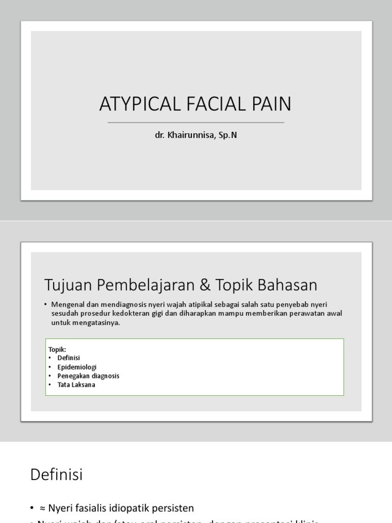 Atypical Facial Pain | PDF