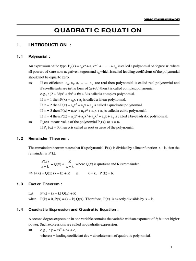 Qee 1 | PDF | Quadratic Equation | Polynomial