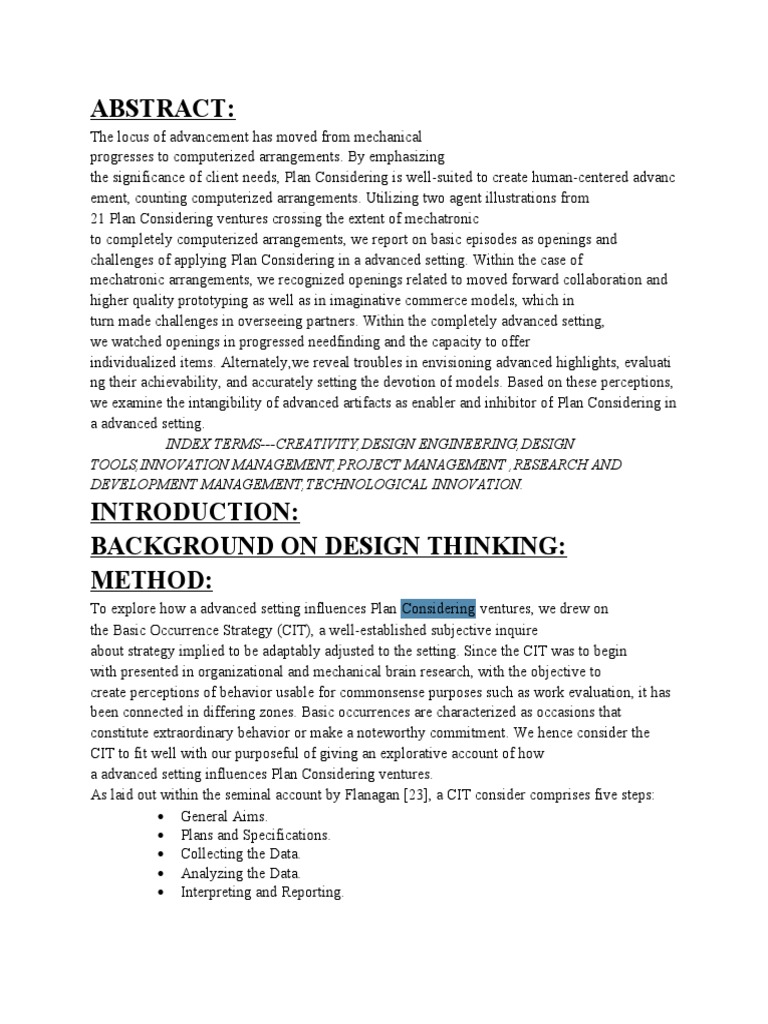 Fs Reports Pdf Design Thinking Thought 