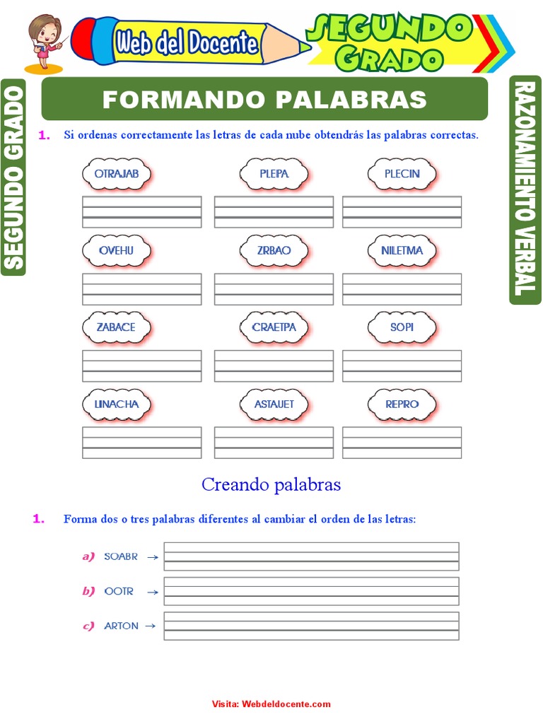 Formando Palabras para Segundo Grado de Primaria | PDF
