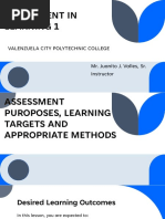 Assessment Purposes, Learning Targets, and Appropriate Methods | PDF | Educational Assessment ...