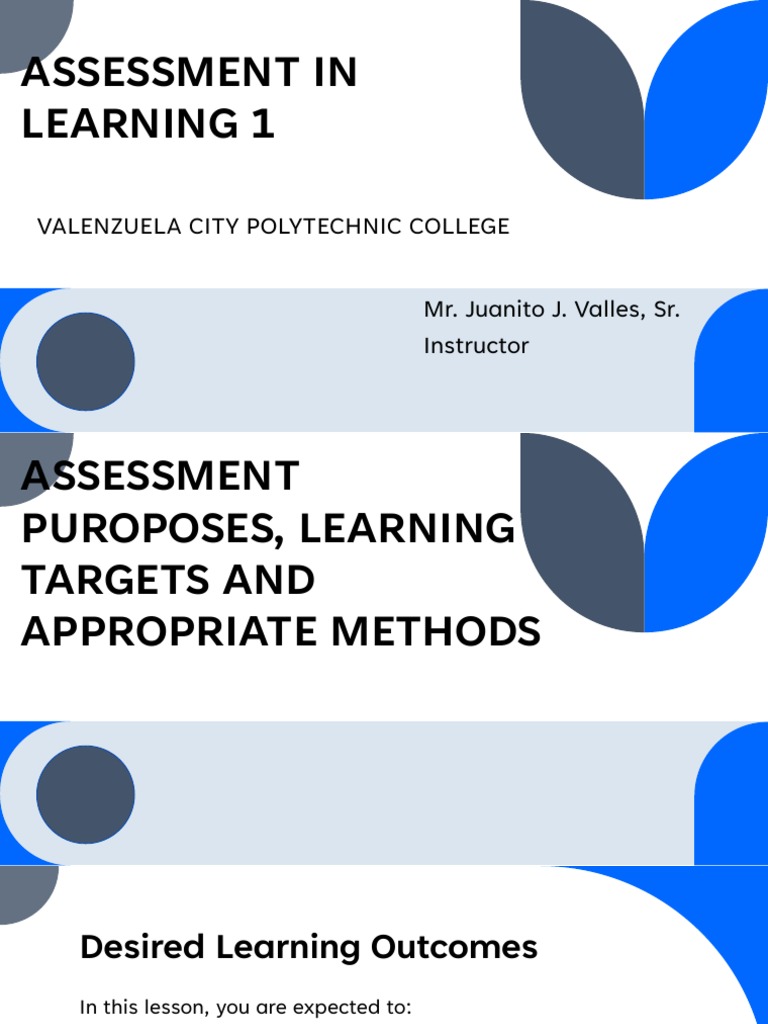 Lesson 2 Assessment Purposes Download Free Pdf Educational