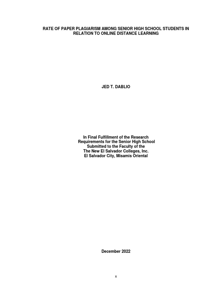 Grade 12 Research - 1 | PDF | Plagiarism | Survey Methodology