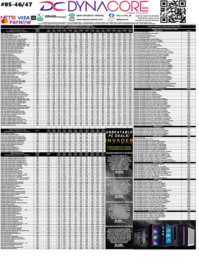 Dynacore Price List 21st May 2022 | PDF | Computer Science | Computer Hardware